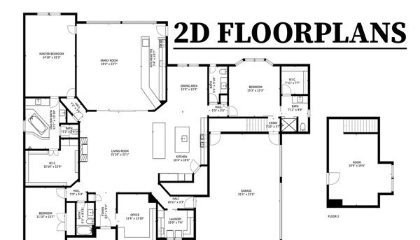 Advanced Floor Plan with Room Measurements - Fixed Furniture